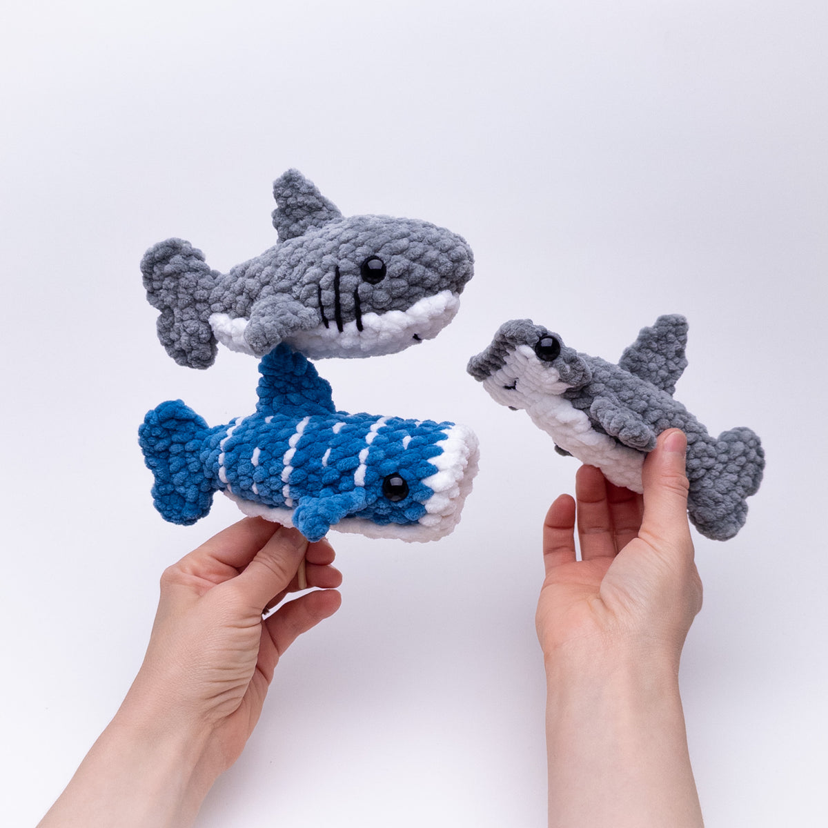 3 Mini Shark Patterns - Hammerhead, Whale Shark, and Shark – Theresas ...